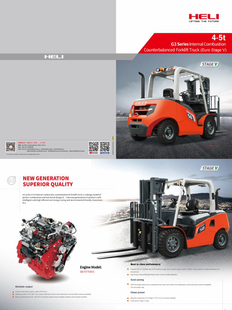 HELI G3 Series 4 5ton Diesel Forklift StageV | PDF