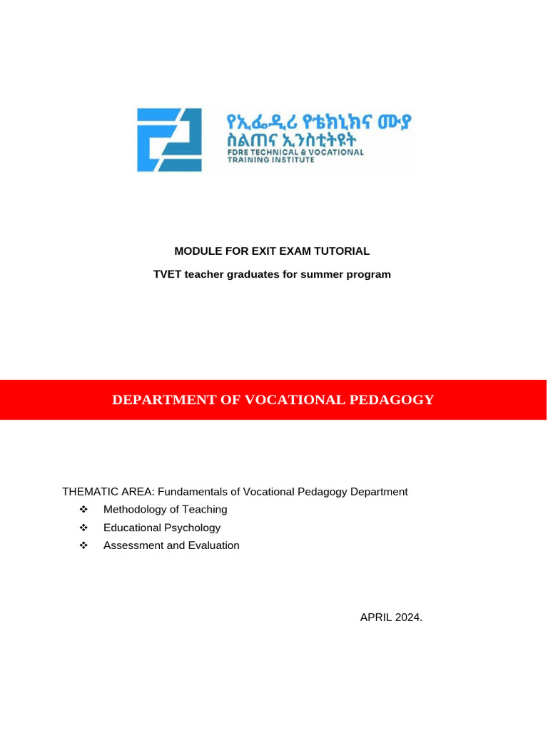 To SUMMER PROGRAM VPD MODULE FOR EXIT EXAM TUTORIAL | PDF | Learning ...