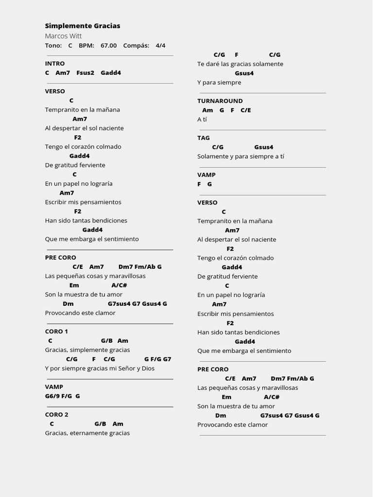 Simplemente Gracias - Marcos Witt | PDF