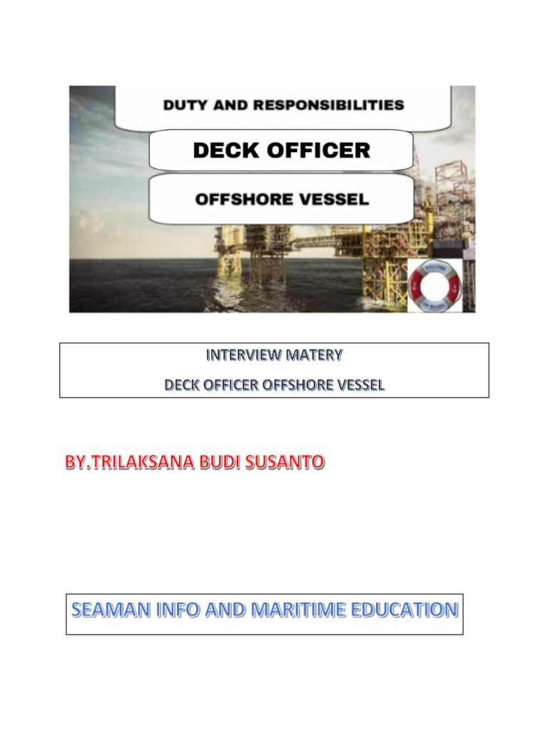 Bahan Interview - Deck Officer Offshore (General) | PDF | Ships | Sea Captain