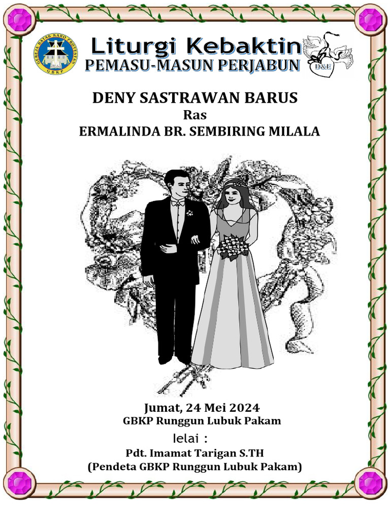 Pernikahan Deny Barus dan Ermalinda Sembiring | PDF