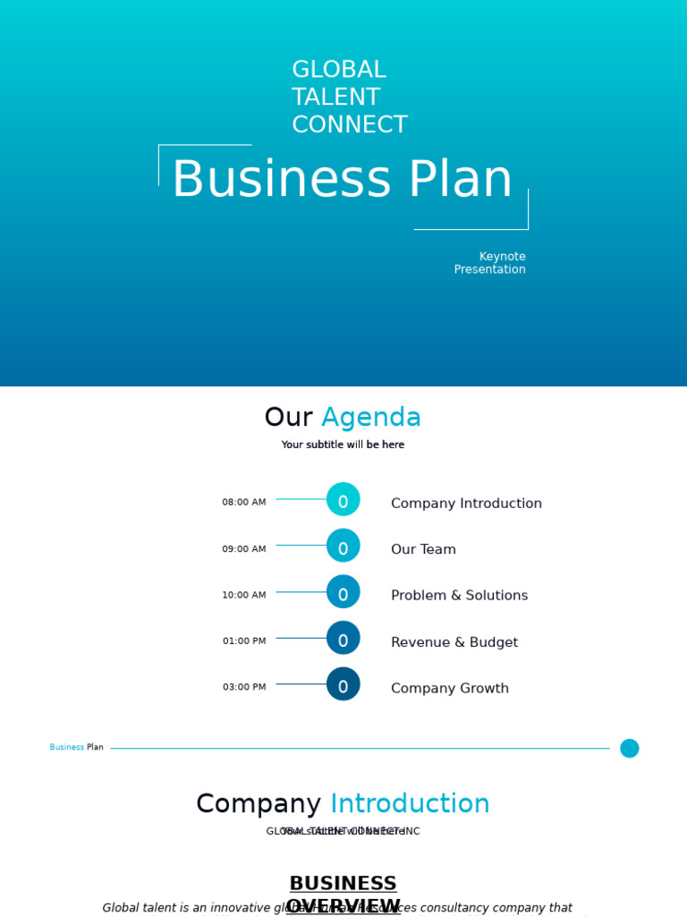 Business Plan Keynote Template | PDF | Employment | Swot Analysis