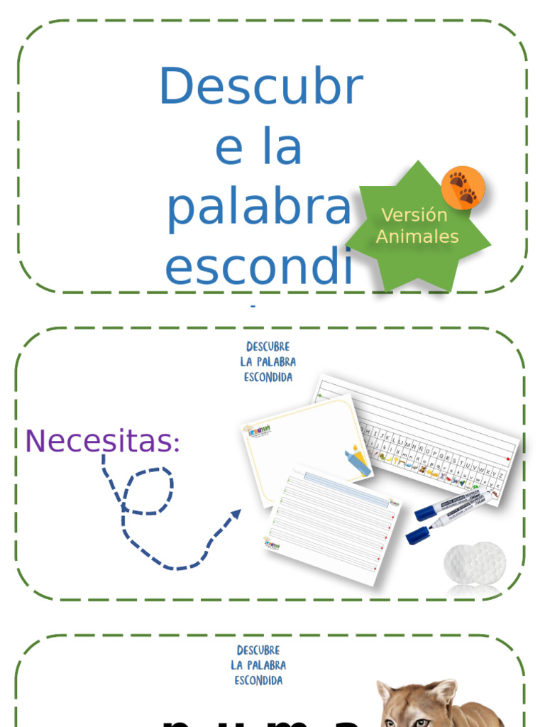 Encuentra la Palabra Escondida: Animales | PDF