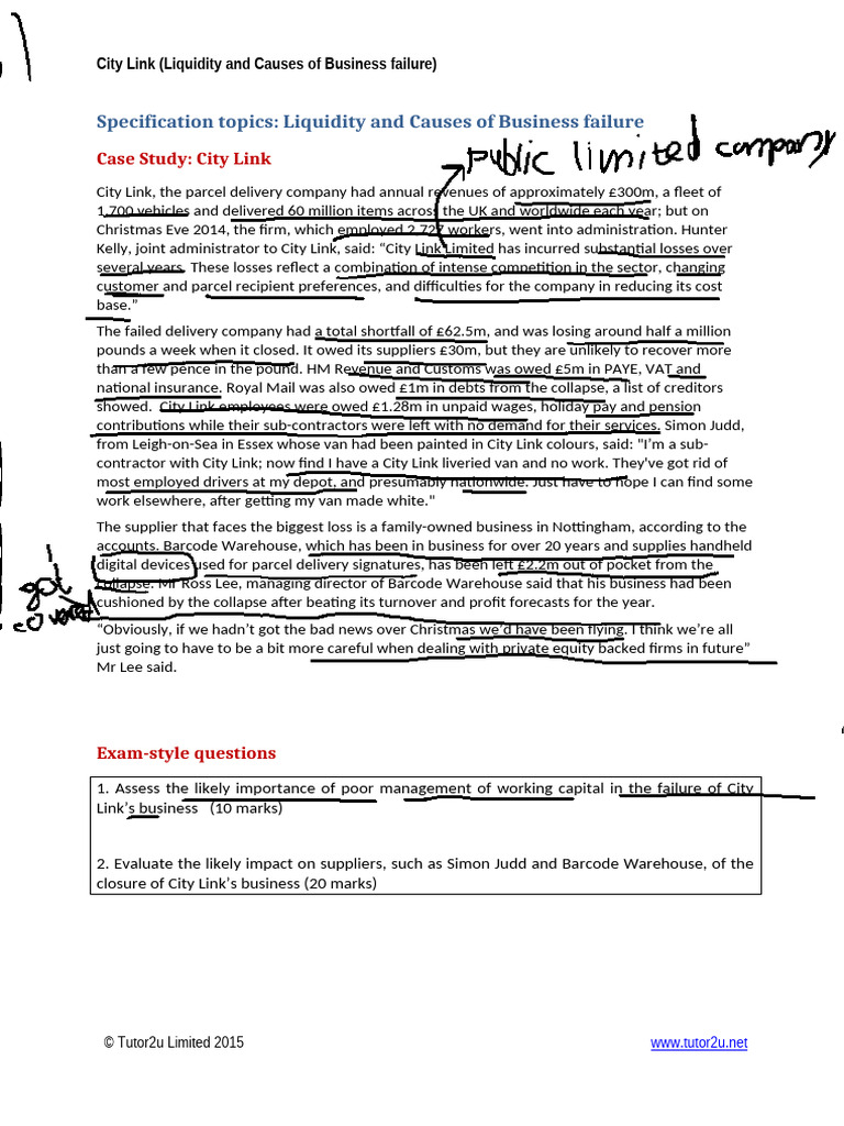 2 - Liquidity and Business Failure Case Study | PDF | Economies | Business