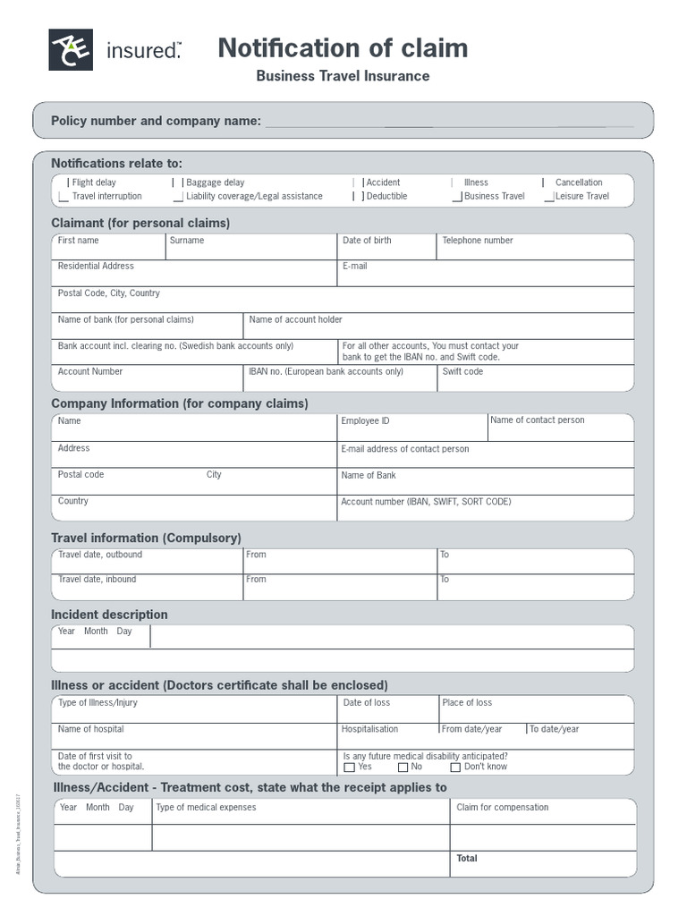 2016 General - Business - Travel CLAIM FORM | PDF | Deductible ...