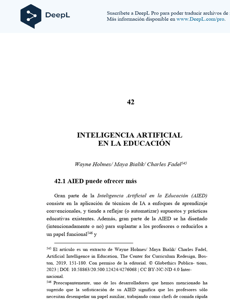 Holmes Et Al. - 2023 - Artificial Intelligence in Education Es | PDF | Inteligencia artificial ...