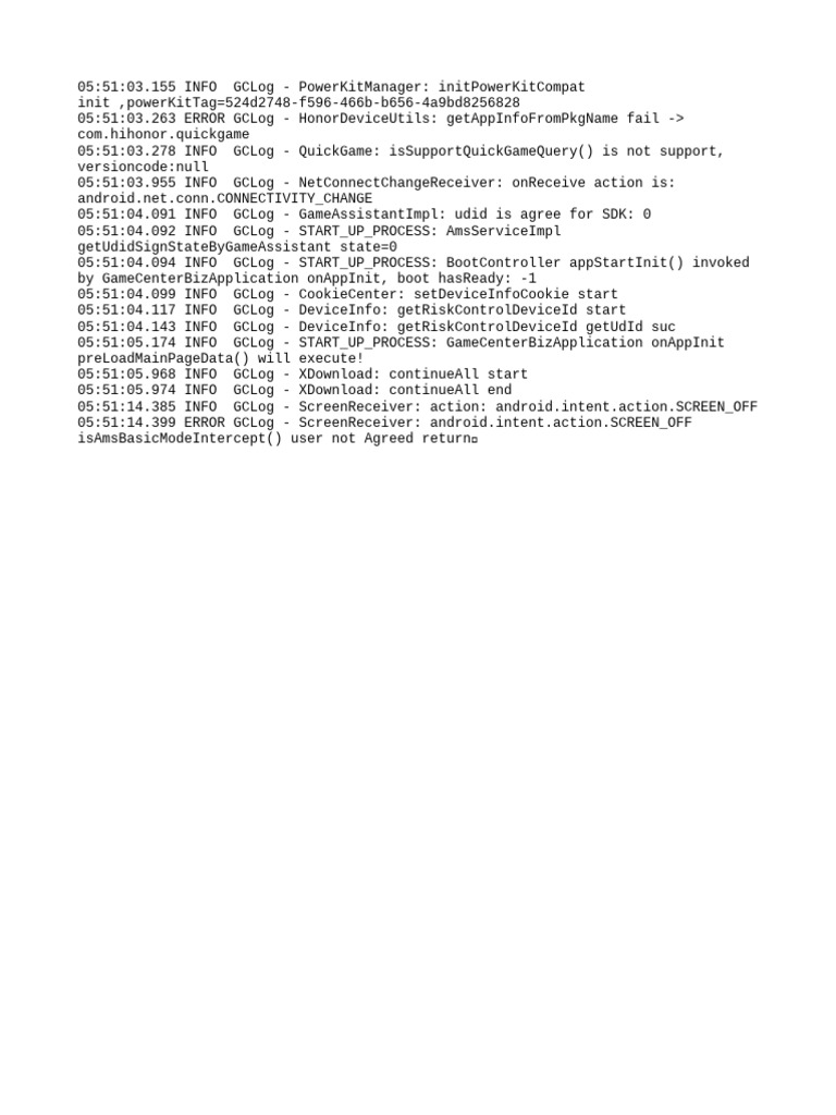 Game App Debug Log Insights | PDF