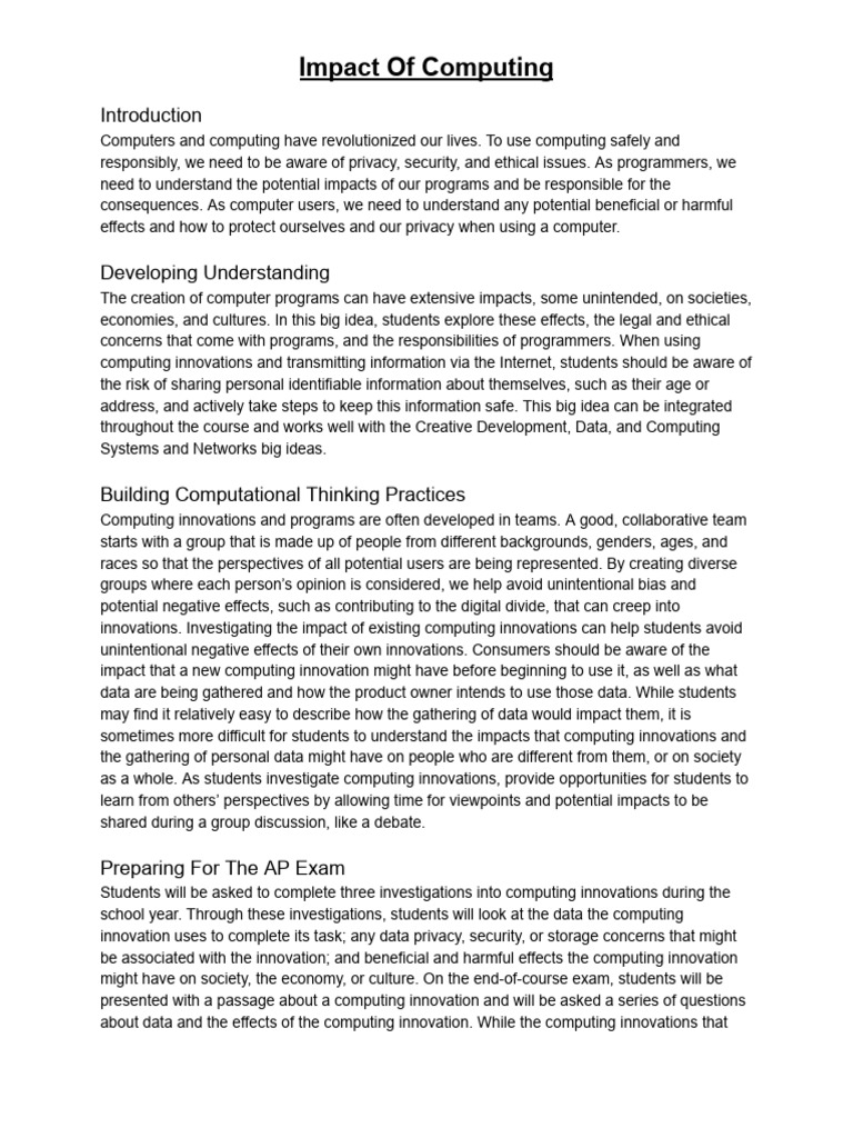 5 Impact of Computing | PDF | Encryption | Public Key Cryptography