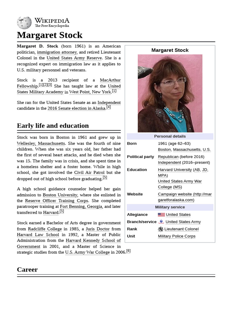 Margaret_Stock | PDF | Politics Of The United States | American Government