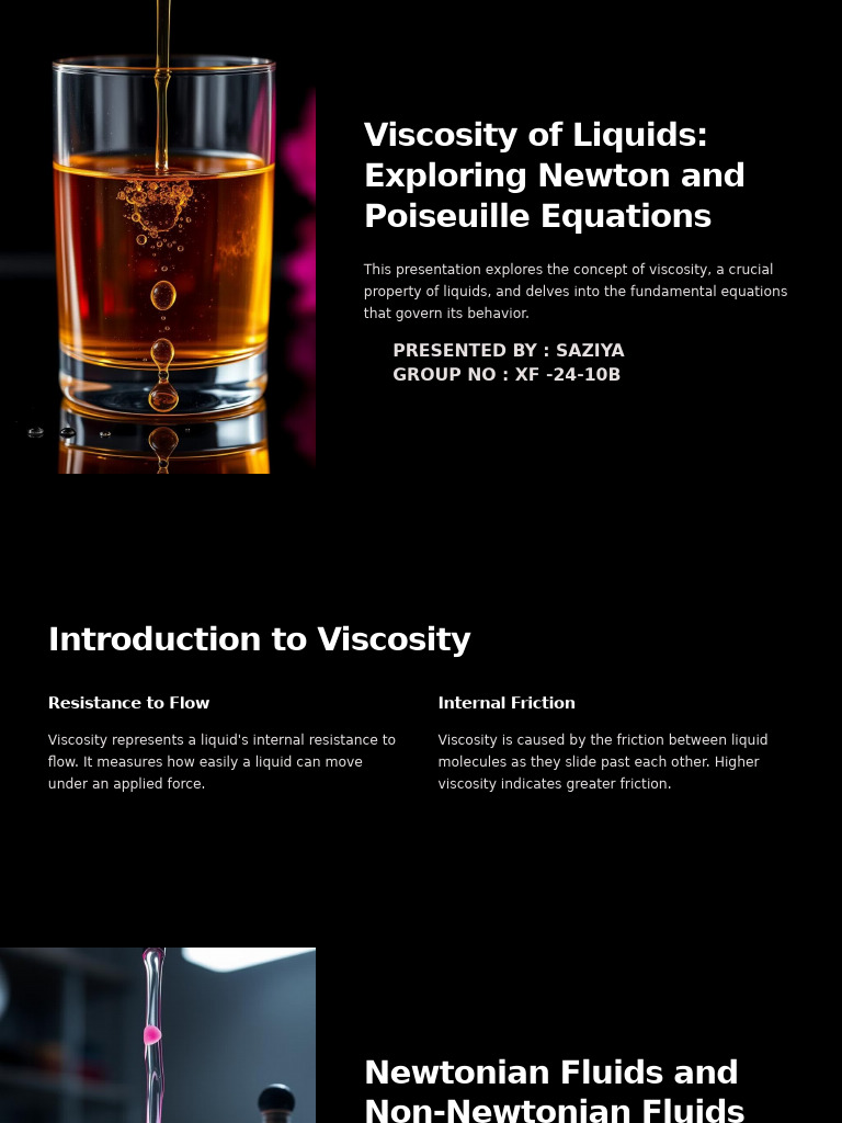 Viscosity of Liquids Exploring Newton and Poiseuille Equations | PDF | Fluid Mechanics | Viscosity