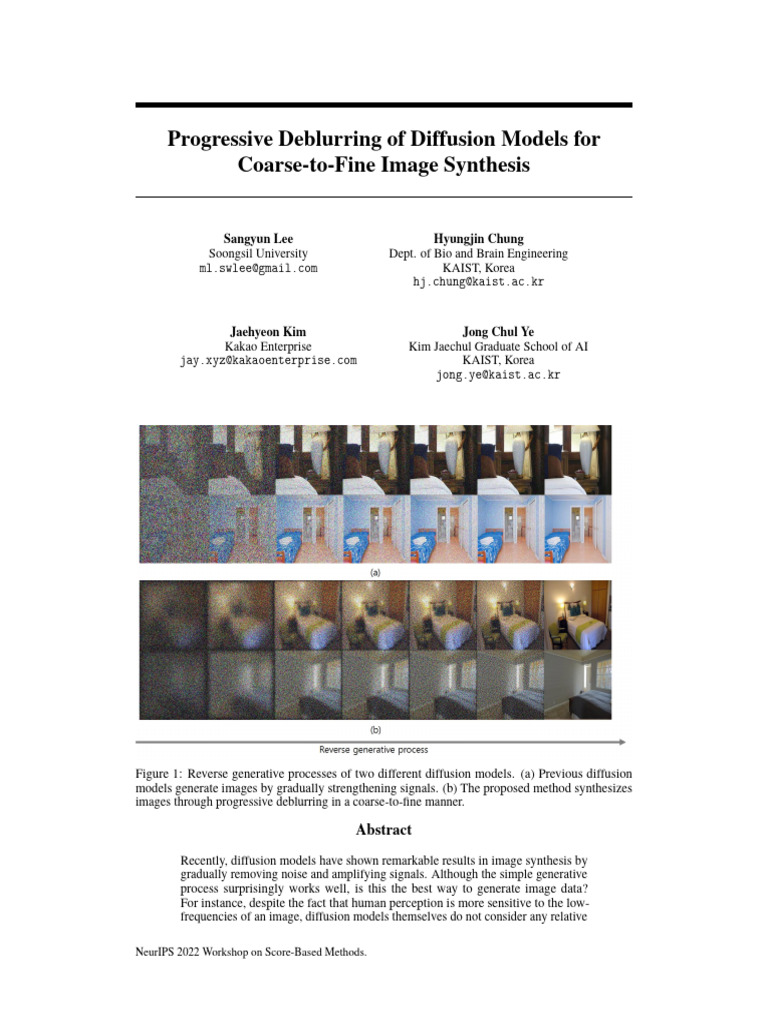 Progressive Deblurring of Diffusion Models for Coarse-to-Fine Image Synthesis | PDF | Stochastic ...