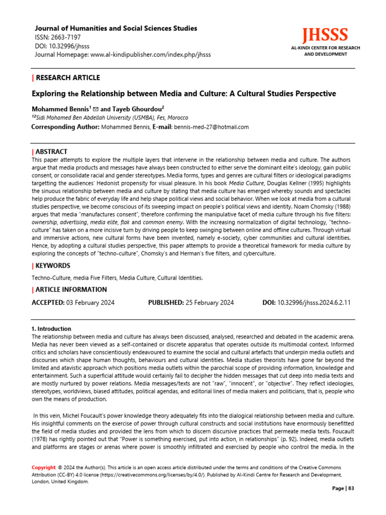 Exploring The Relationship Between Media and Cultu | PDF | Consumerism ...