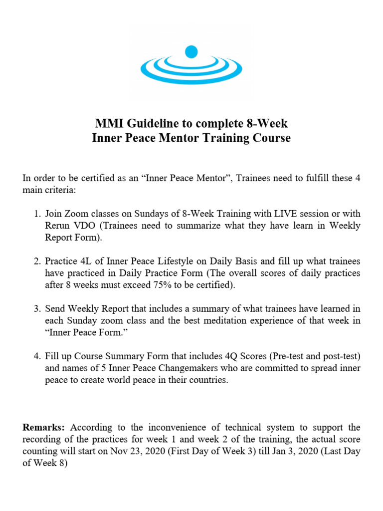 1 MMI Guideline For 8-Week Training | PDF