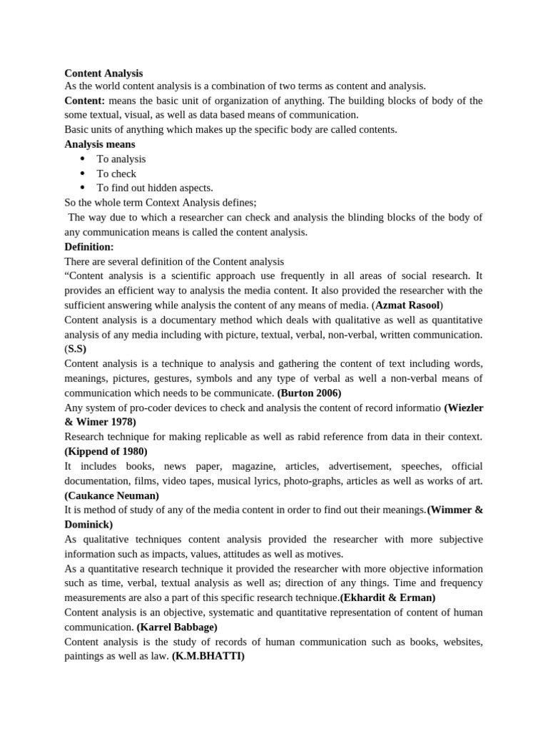 Content Analysis (1) | PDF | Qualitative Research | Sampling (Statistics)