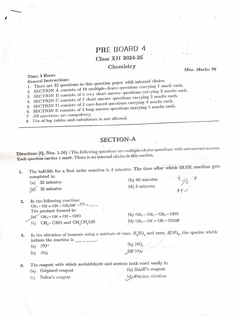 2 Pre Board of S R International School | PDF