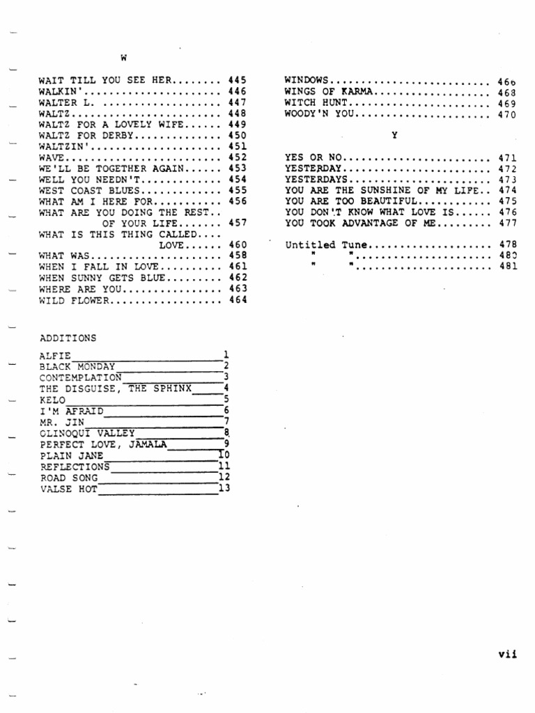 Real Book Vol 1 Indice 7 | PDF