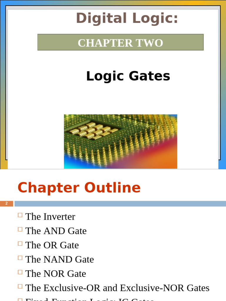 CHAPTER 2 Logic Gates | PDF | Logic Gate | Cmos