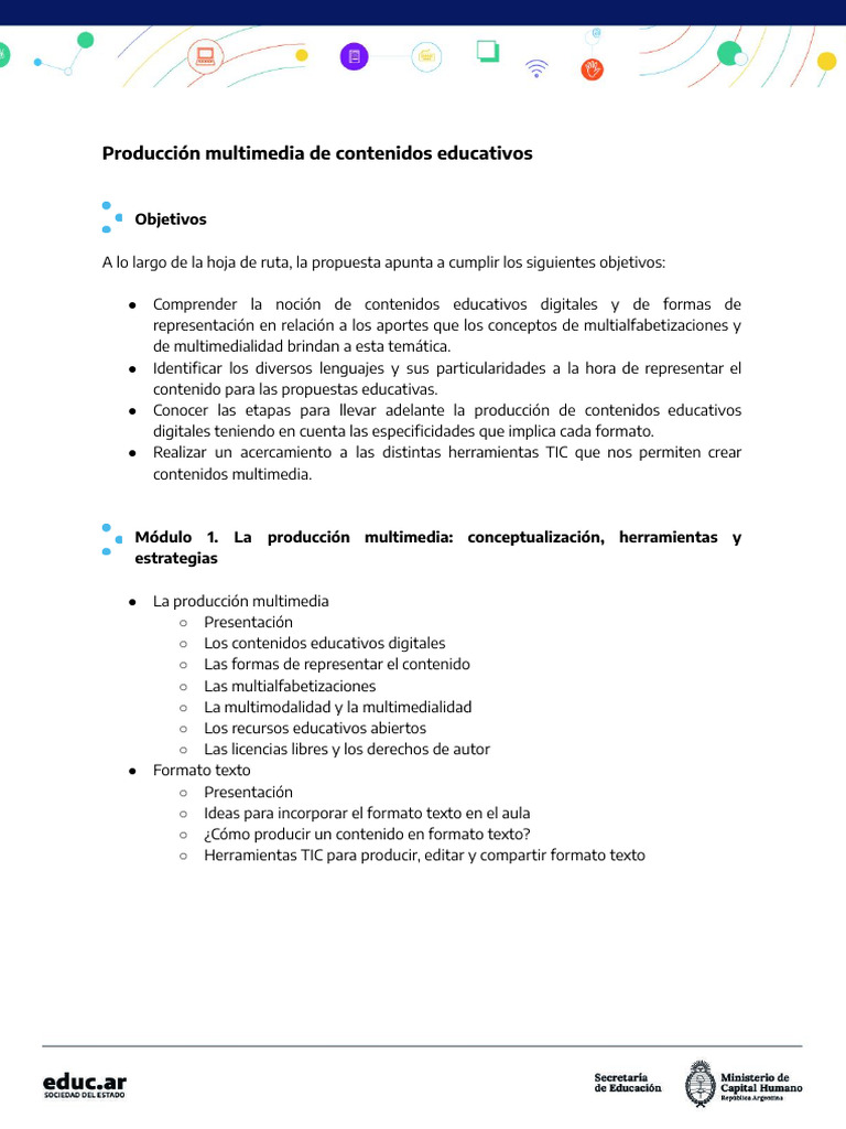 Producción de Contenidos Educativos Multimedia | PDF | Multimedia ...