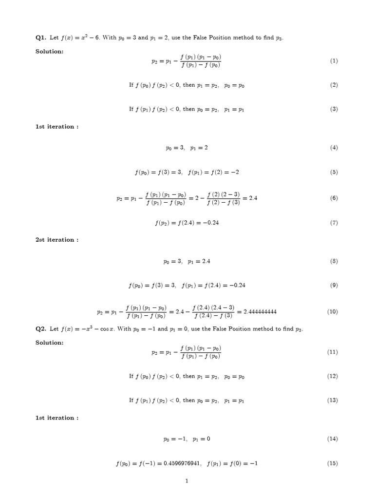 3) False Position Method | PDF