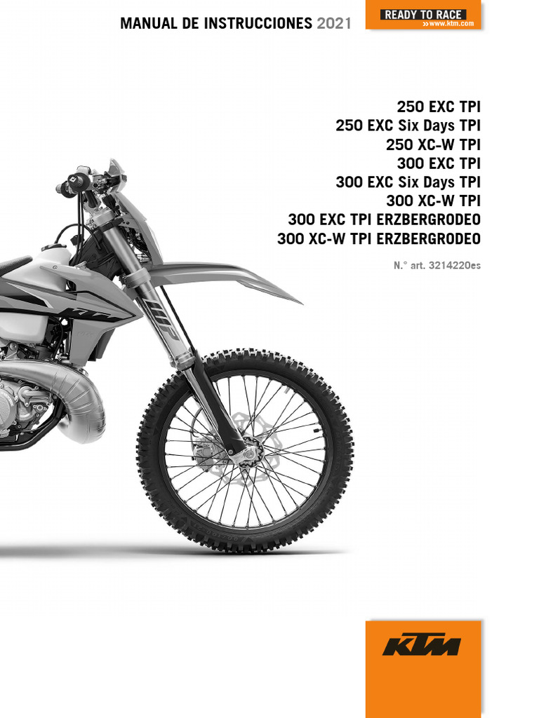 Manual KTM 300 EXC TPI 2021 | PDF | Tornillo