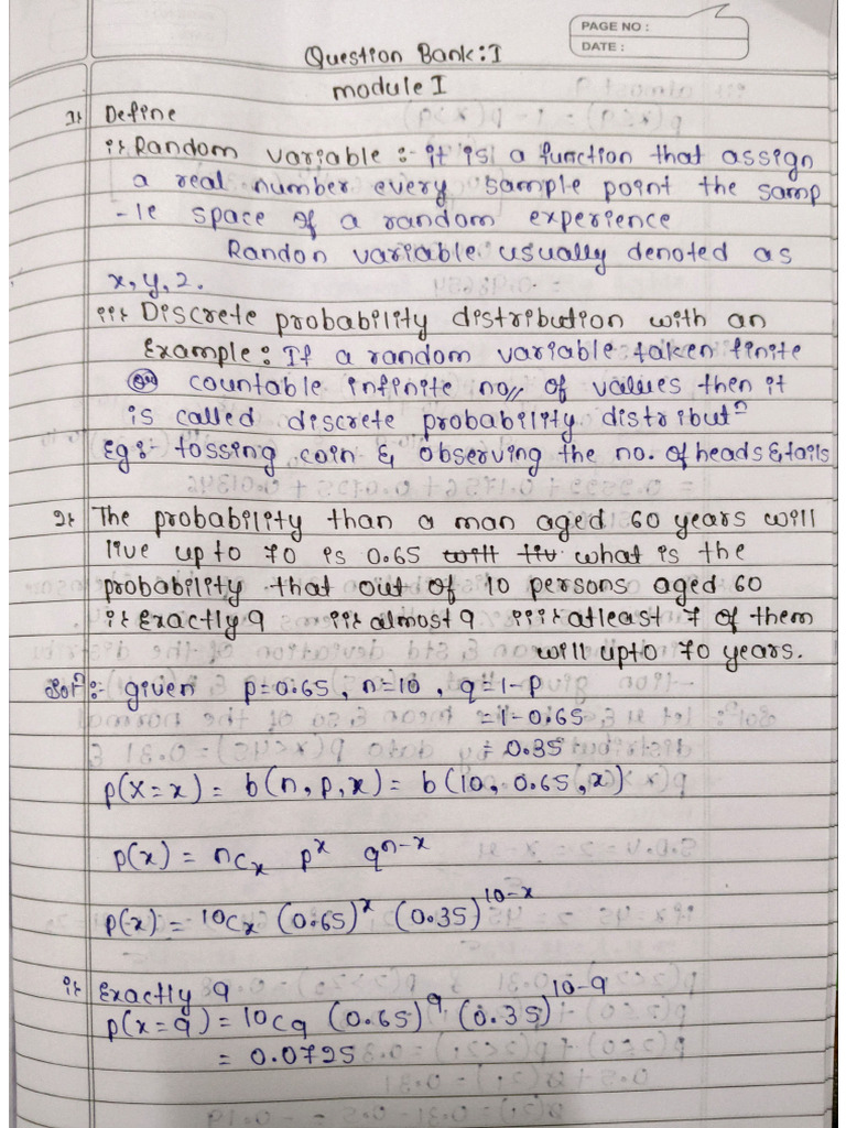 Maths QB (M1-Solutions) | PDF