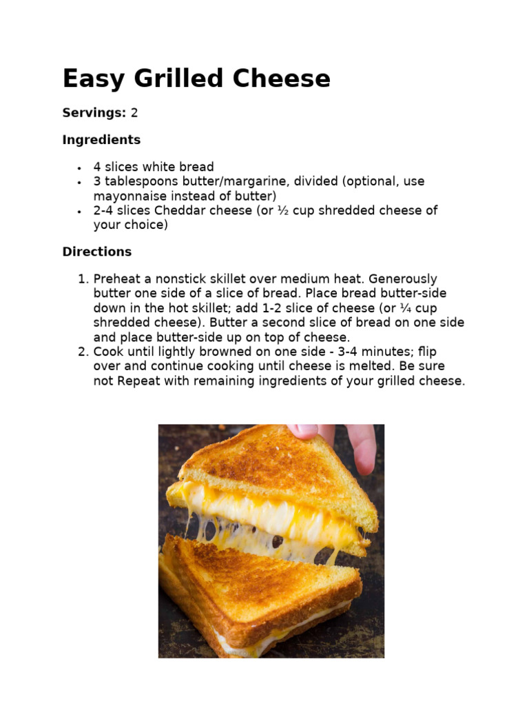 Easy Grilled Cheese | PDF