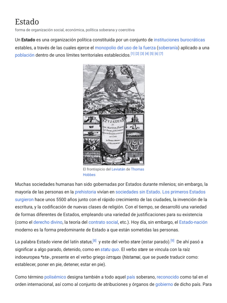 Evolución y Definiciones del Estado | PDF | Estado (política ...