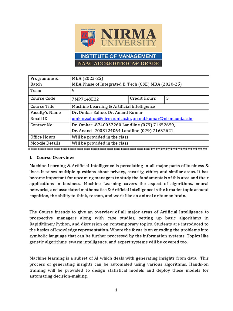 MLAI-MBA | PDF | Machine Learning | Artificial Intelligence MLAI-MBA | PDF | Machine Learning | Artificial Intelligence