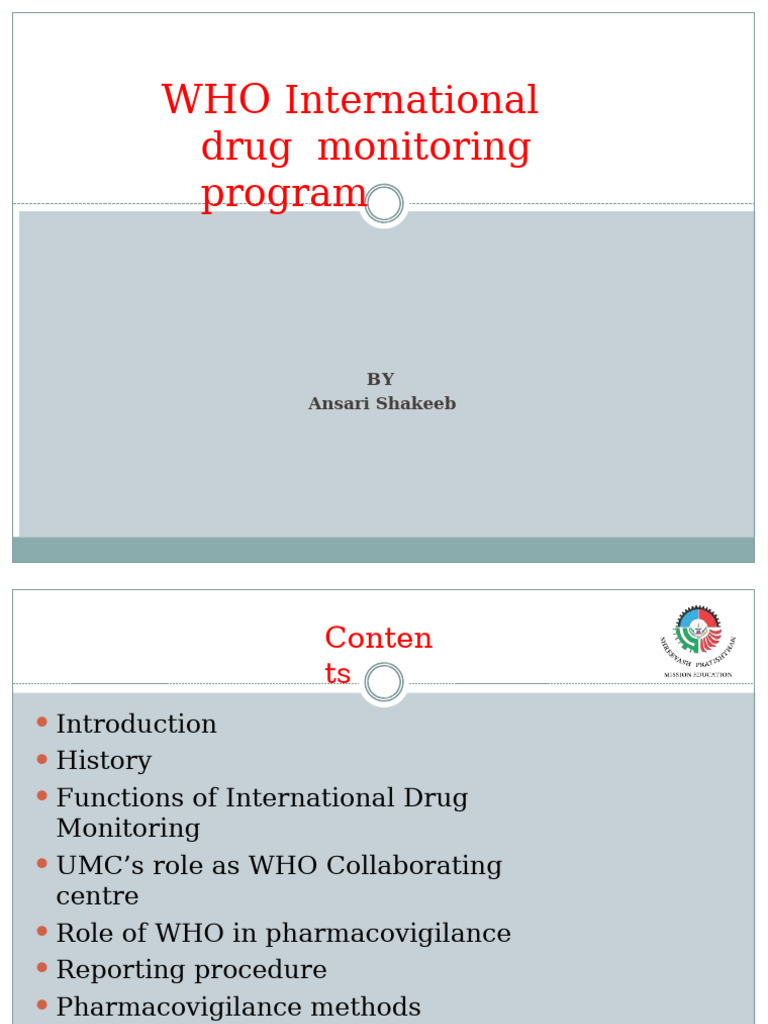 WHO International Drug Monitoring Overview | PDF | Pharmacovigilance ...