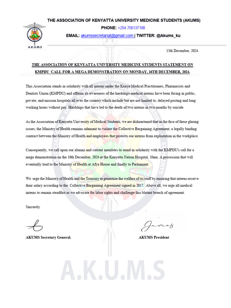 Akums Demo Statement Word | PDF