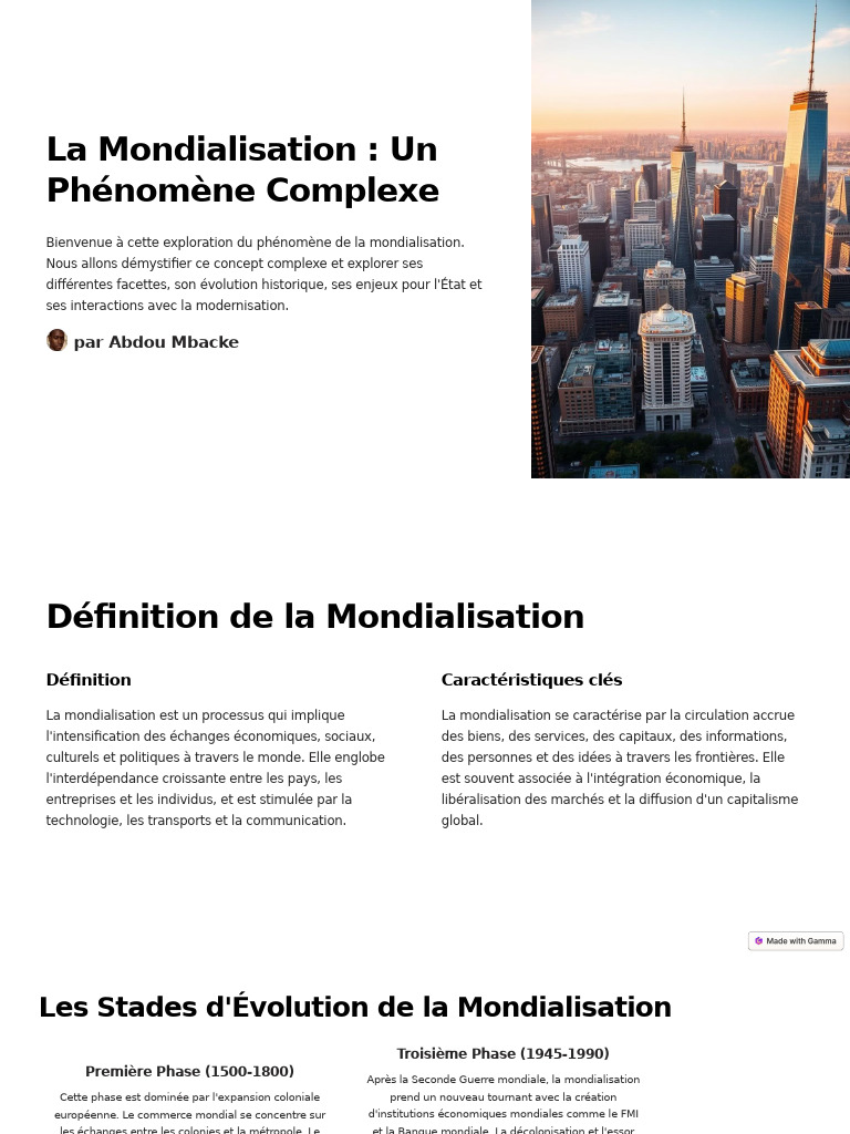 La Mondialisation Un Phenomene Complexe | PDF | Globalisation ...