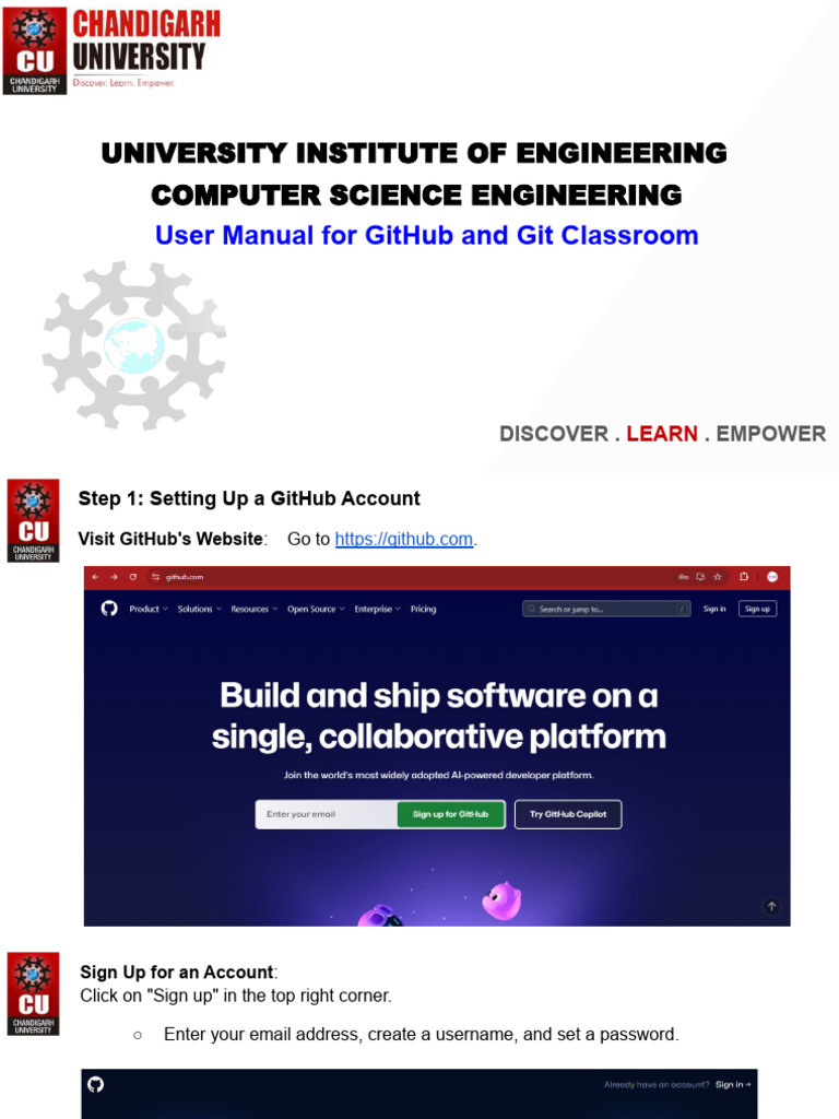 User Manual for GitHub and Git Classroom For Students | PDF