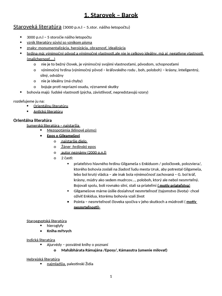 1 Starovek-Barok | PDF