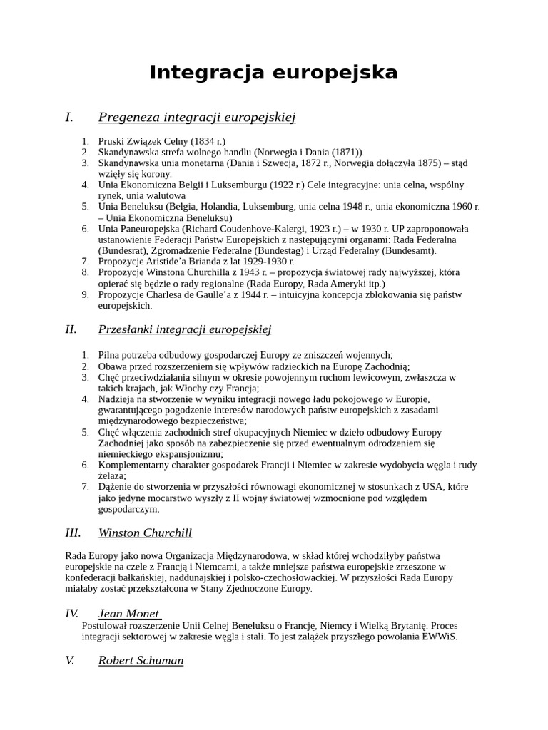 Integracja Europejska | PDF