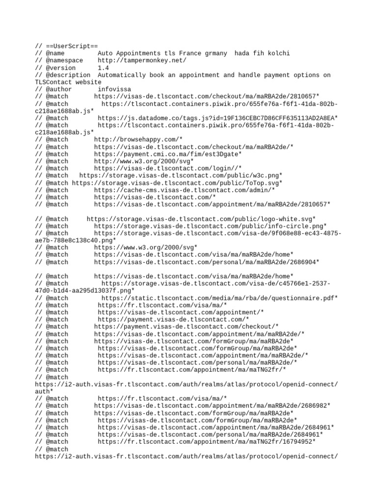 Auto Appointments Tls France Grmany | PDF | Computing | Computer Programming