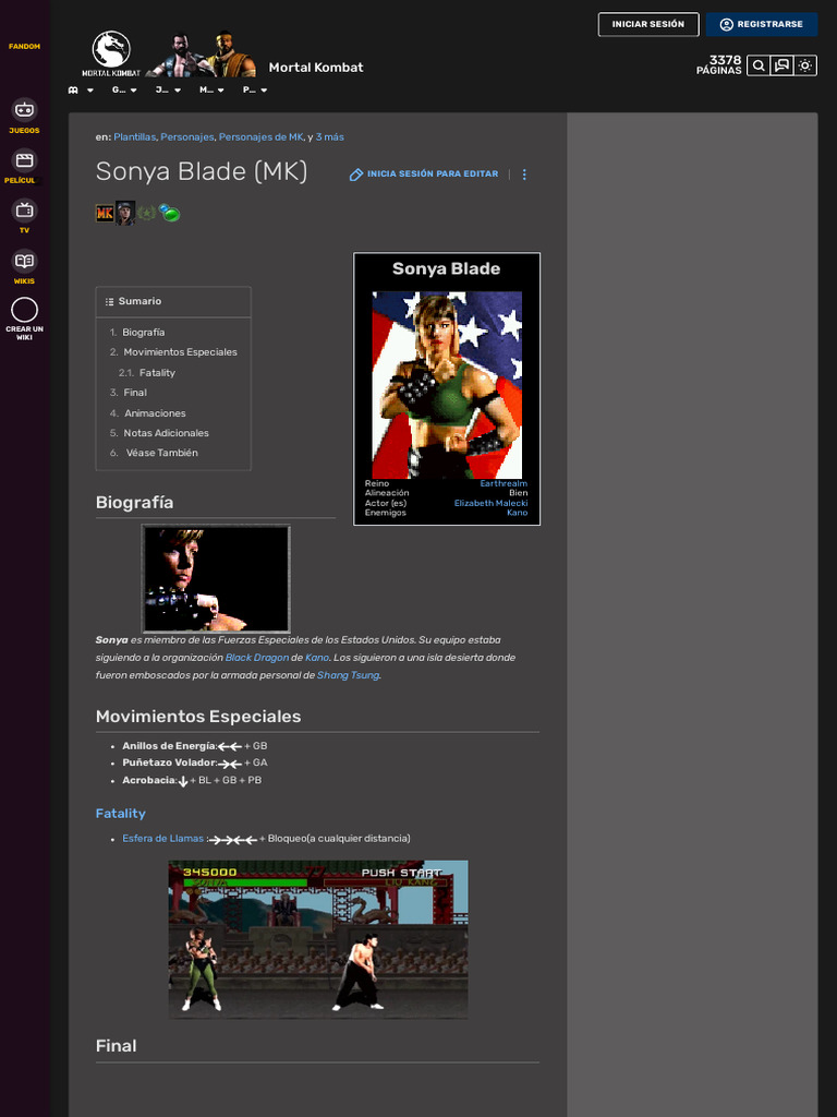 Sonya Blade (MK) _ Mortal Kombat _ Fandom | PDF