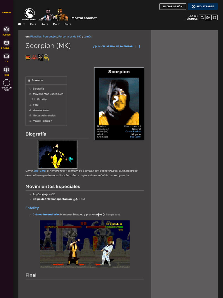 Scorpion (MK) _ Mortal Kombat _ Fandom | PDF