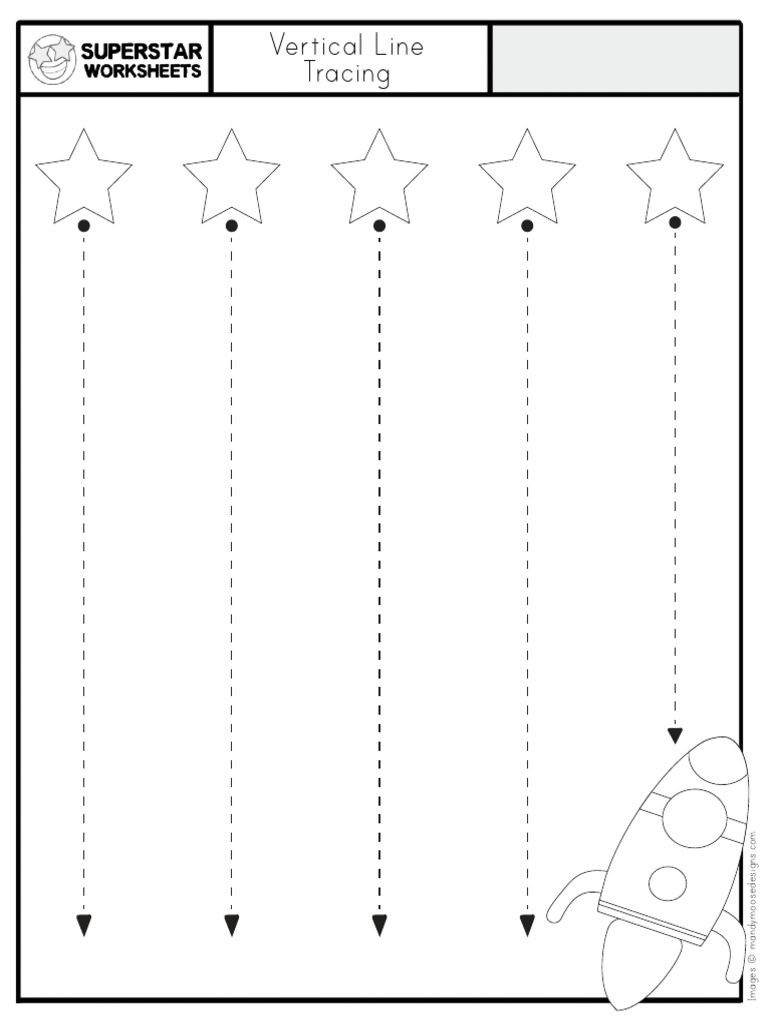 Vertical Line Tracing Pre K 1 | PDF