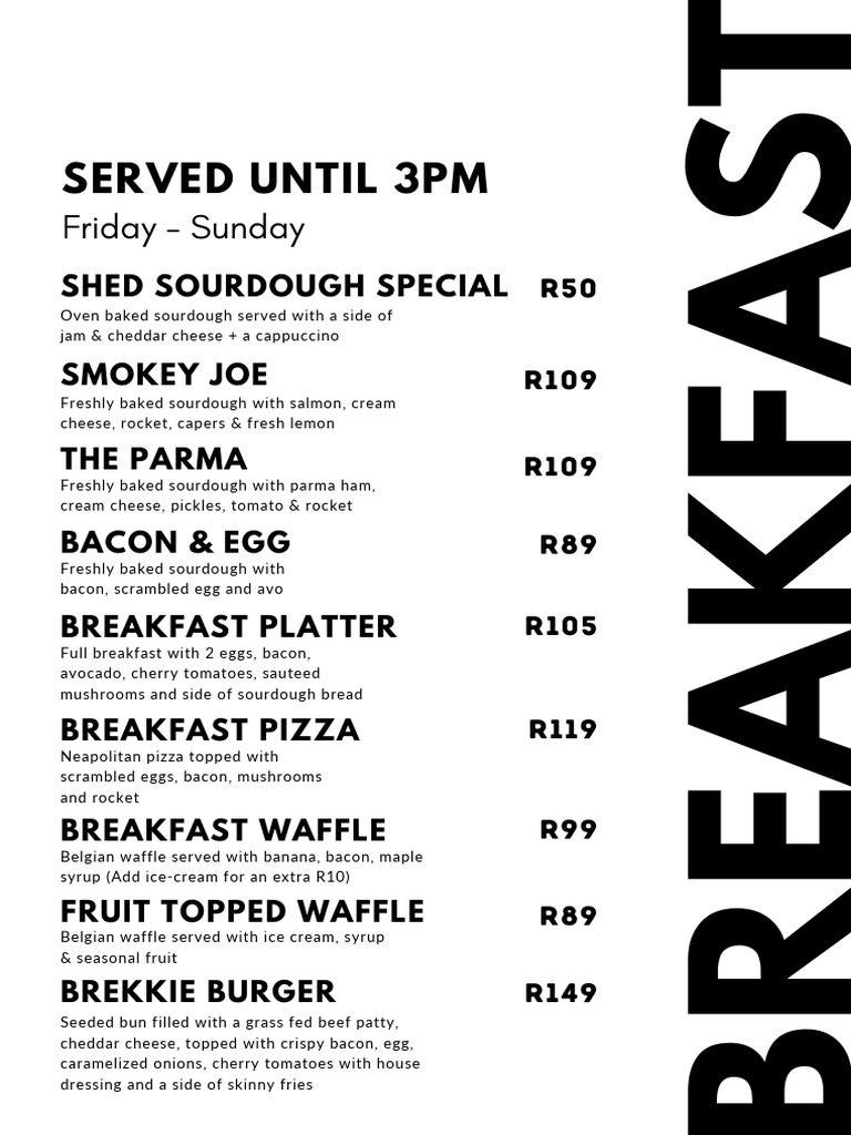 THE_SHED_FULL_MENU | PDF | Pizza | Sushi