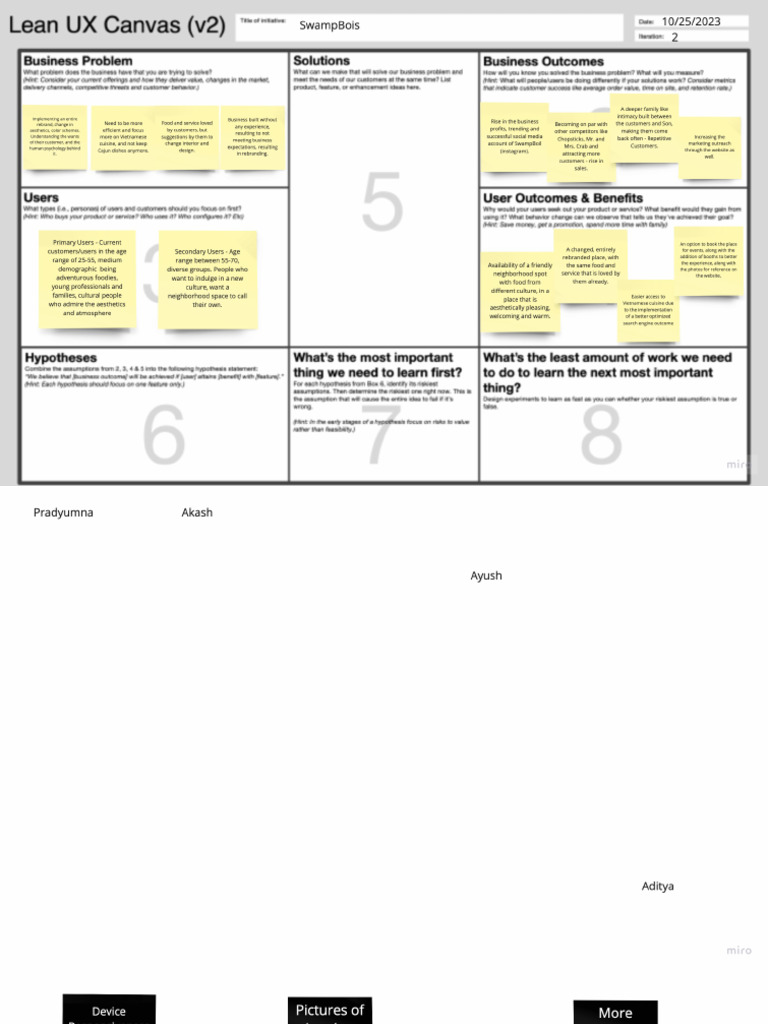 SwampBois UX Canvas | PDF
