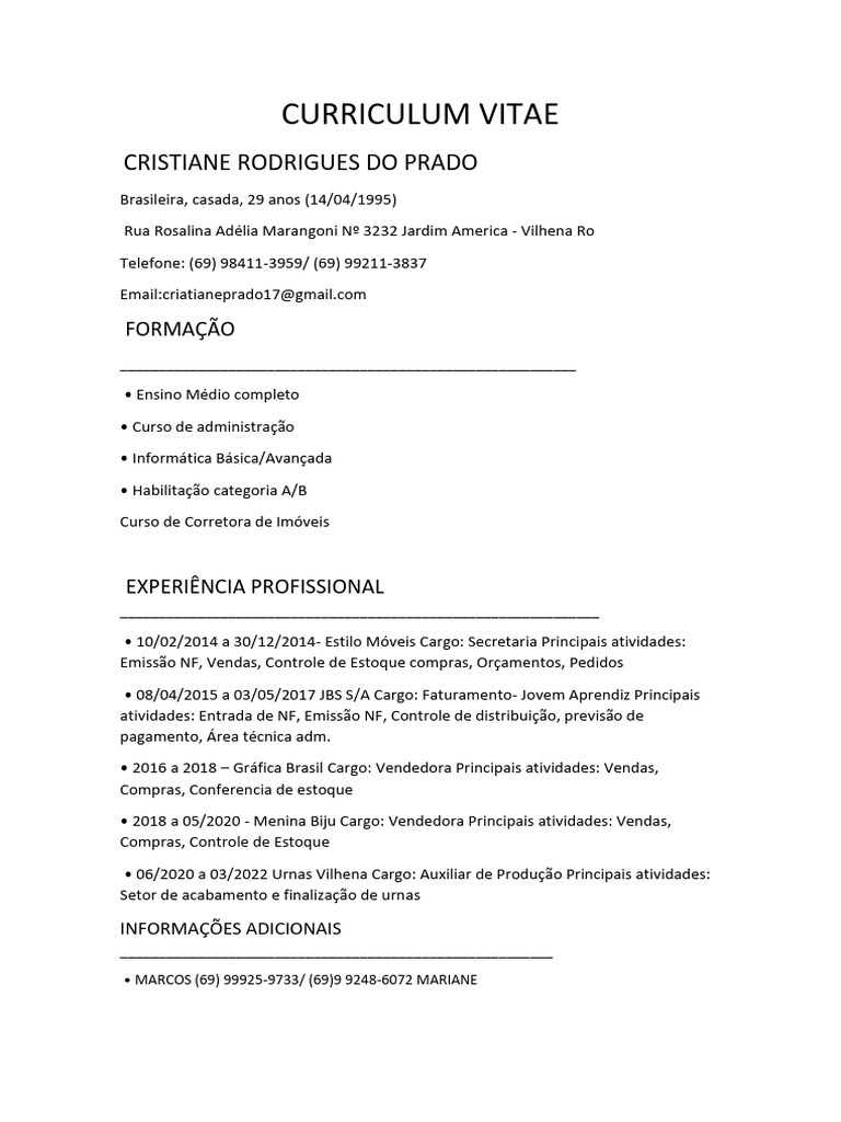 Curriculum Cris | PDF