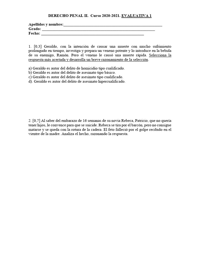 EPD 3_Evaluativa-1_2020-21 | PDF | Asesinato | Suicidio