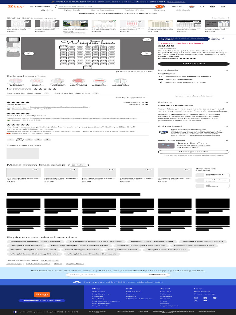 Printable Weight Loss Tracker Journal, Digital Weight Loss Chart, Weekly Weigh In, Weight Loss ...