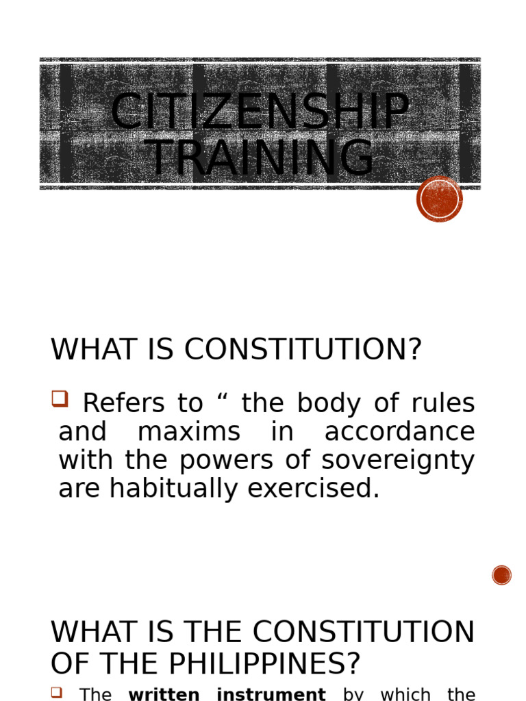 Citizenship Training | PDF | Citizenship | Constitution