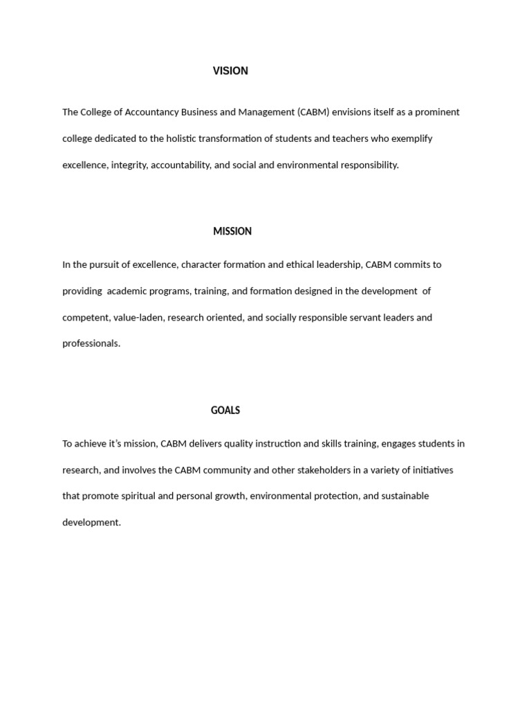 CABM and Mater Die College Missions | PDF