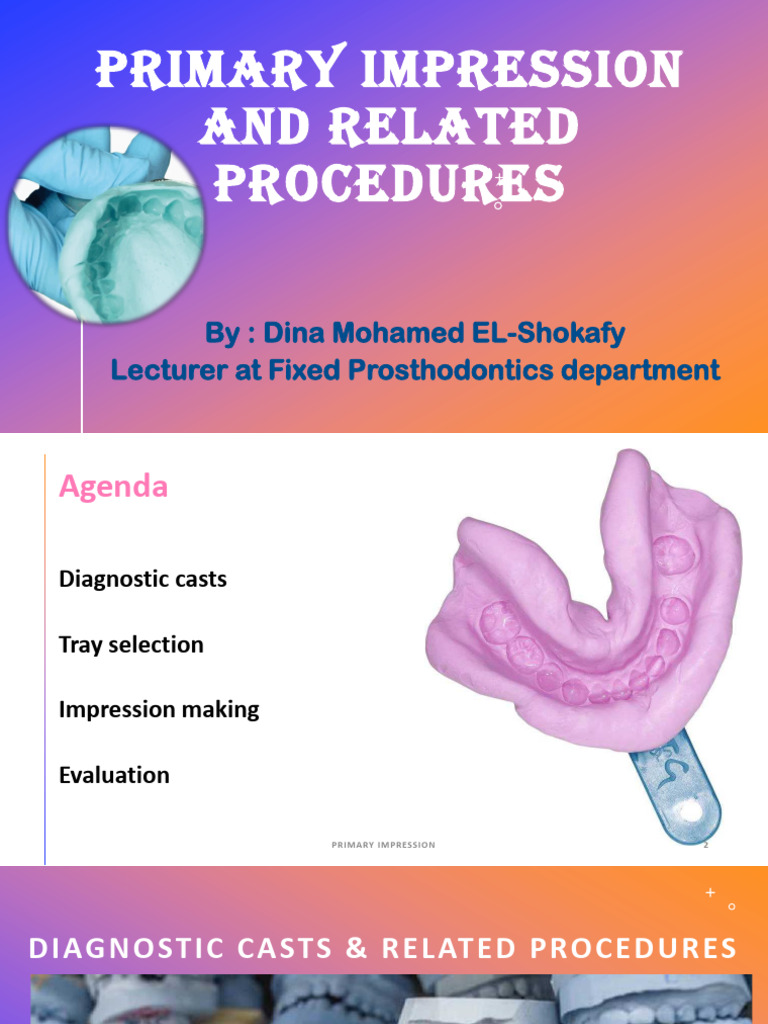 Diagnostic Casts & Impression Techniques | PDF | Dentistry Branches