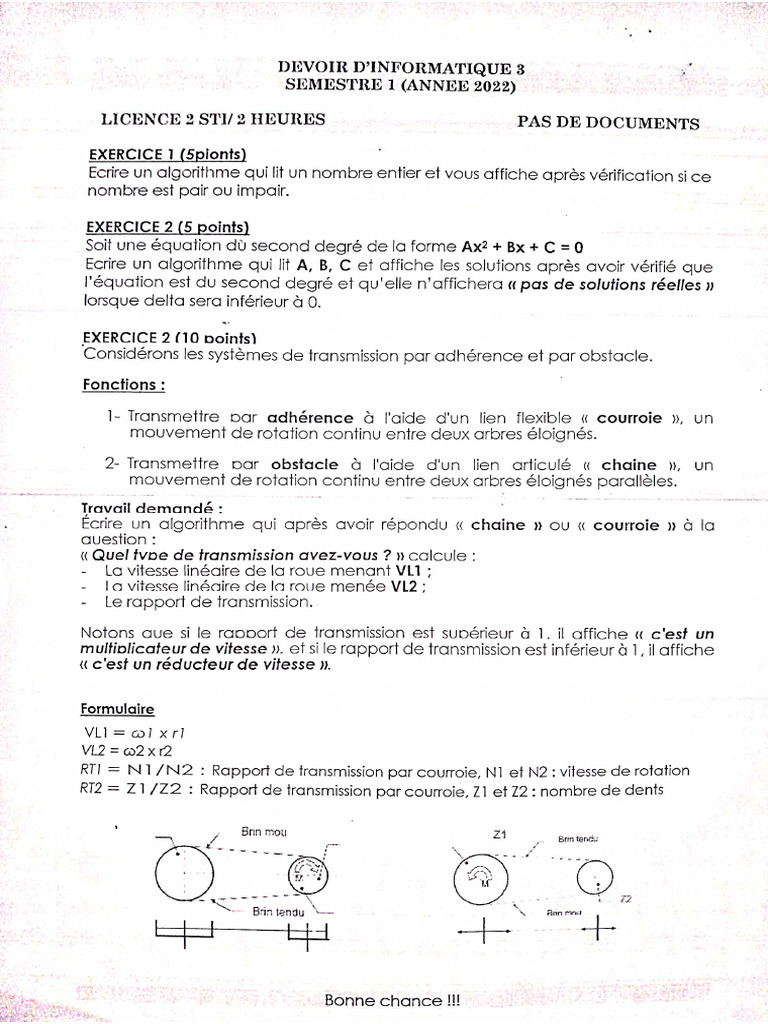 INFORMATIQUE 3-Dev2022 | PDF