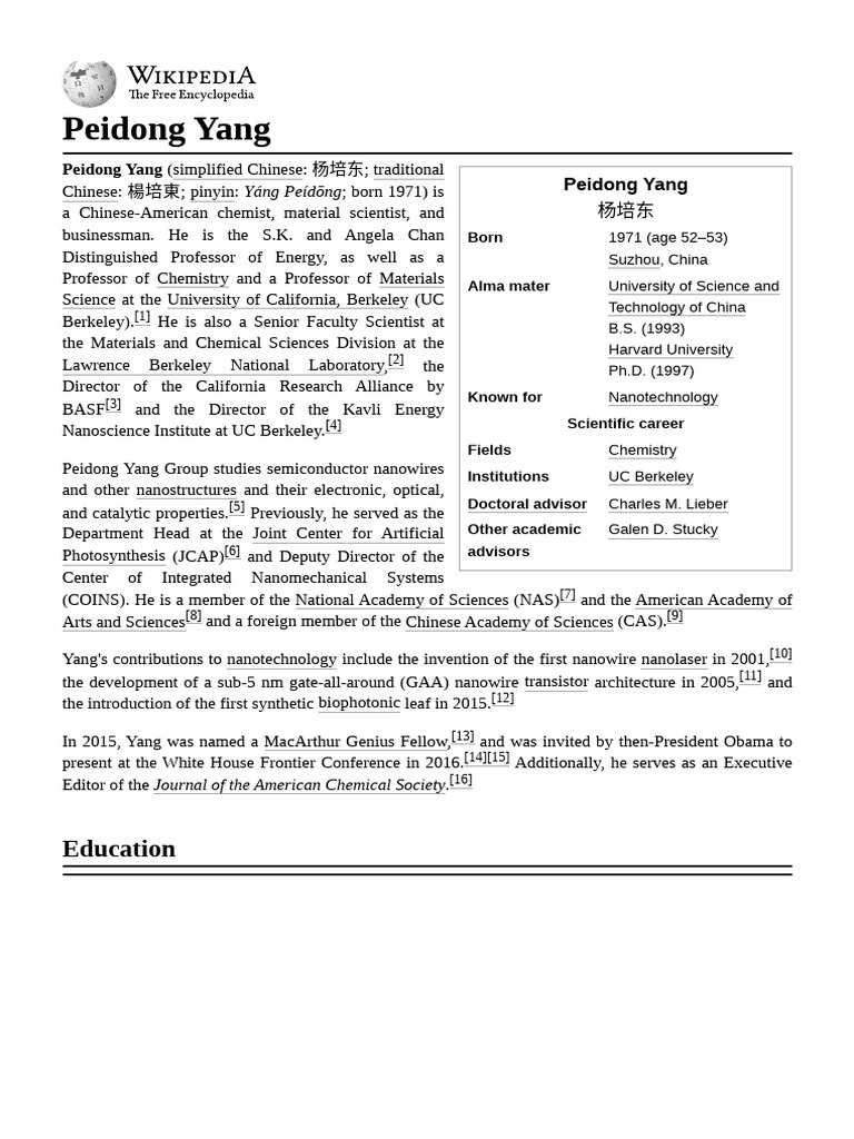 Peidong_Yang | PDF | Physical Sciences | Materials