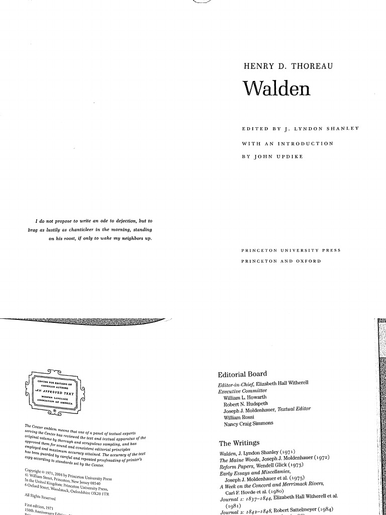 Thoreau Walden | PDF