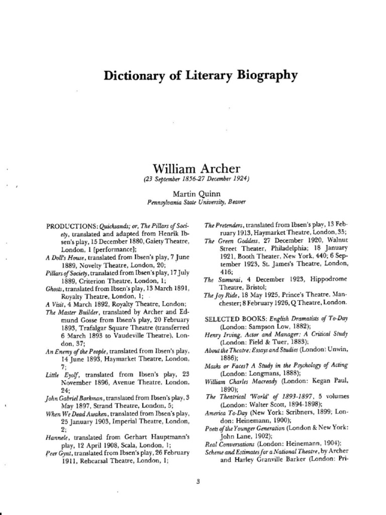 Archer Biography | PDF